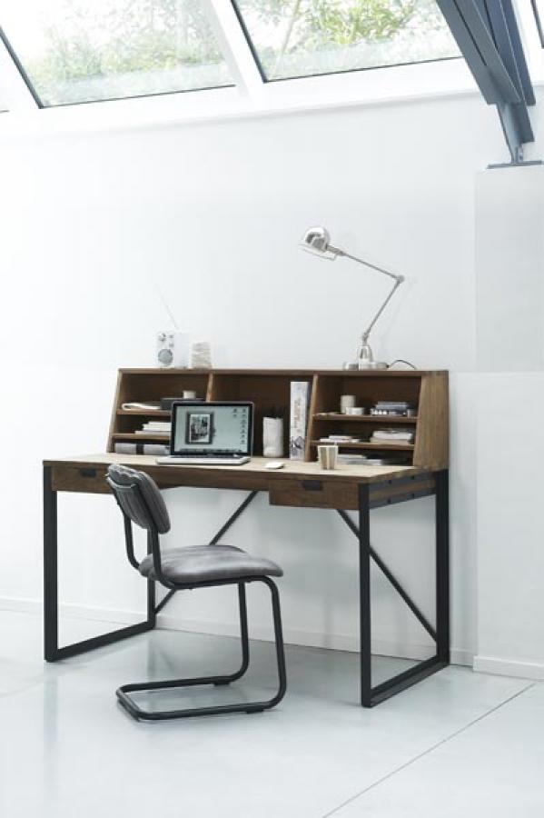 Bureautafel Mapolo met opzet | Teak Deco